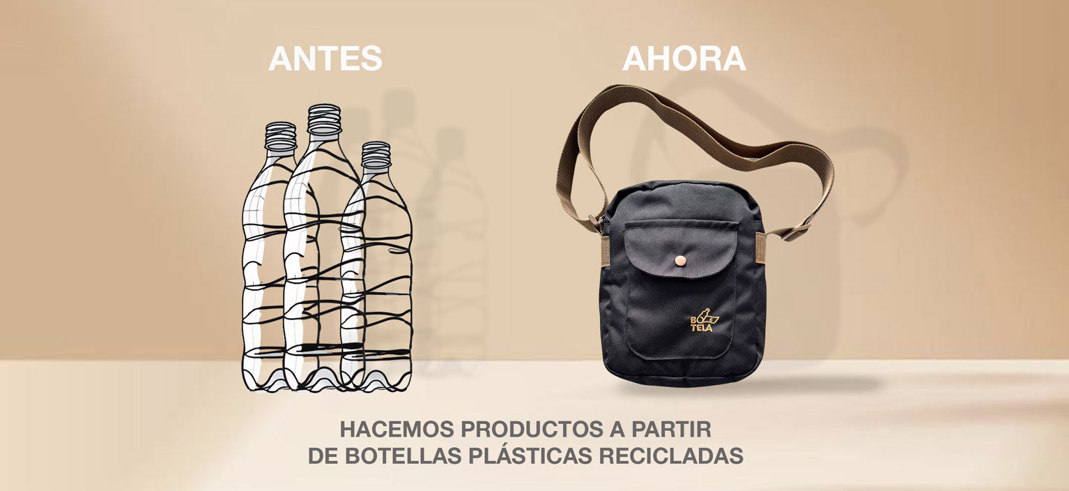 Botela. Bolsos y mochilas eco de tela de botellas plásticas recicladas ...